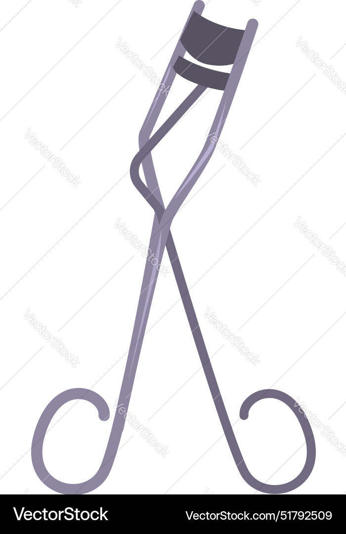 Silver metal eyelash curler for long lashes Vector Image
