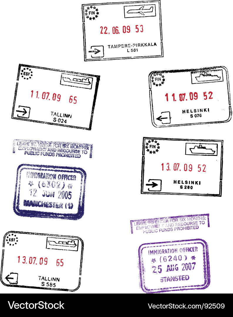 Travel stamps Royalty Free Vector Image - VectorStock