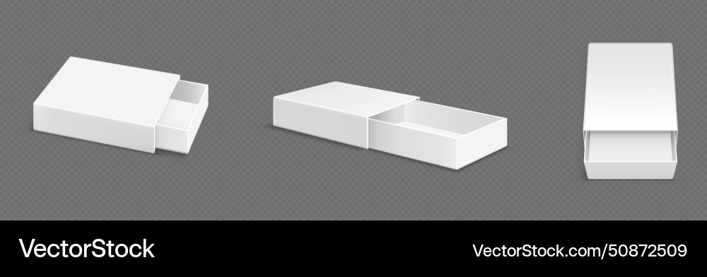 White blank open slide box mockup Royalty Free Vector Image