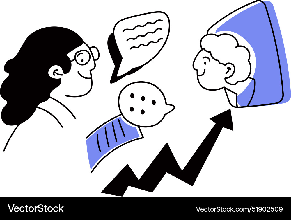 Woman explaining growth rates Royalty Free Vector Image