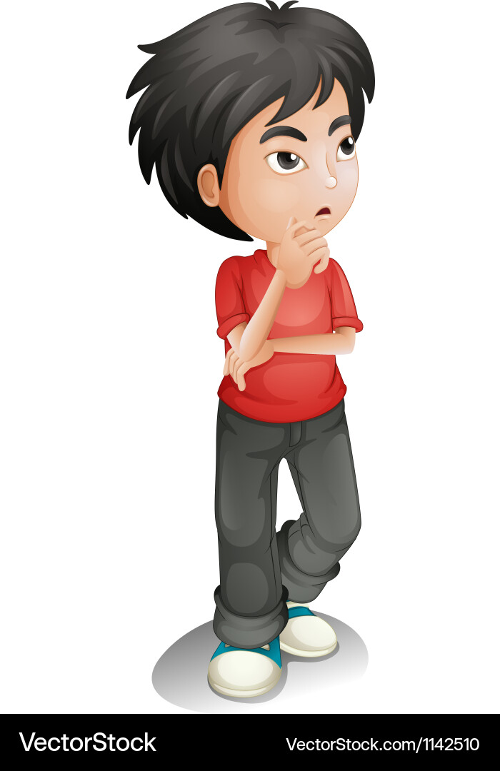 A boy planning Royalty Free Vector Image - VectorStock