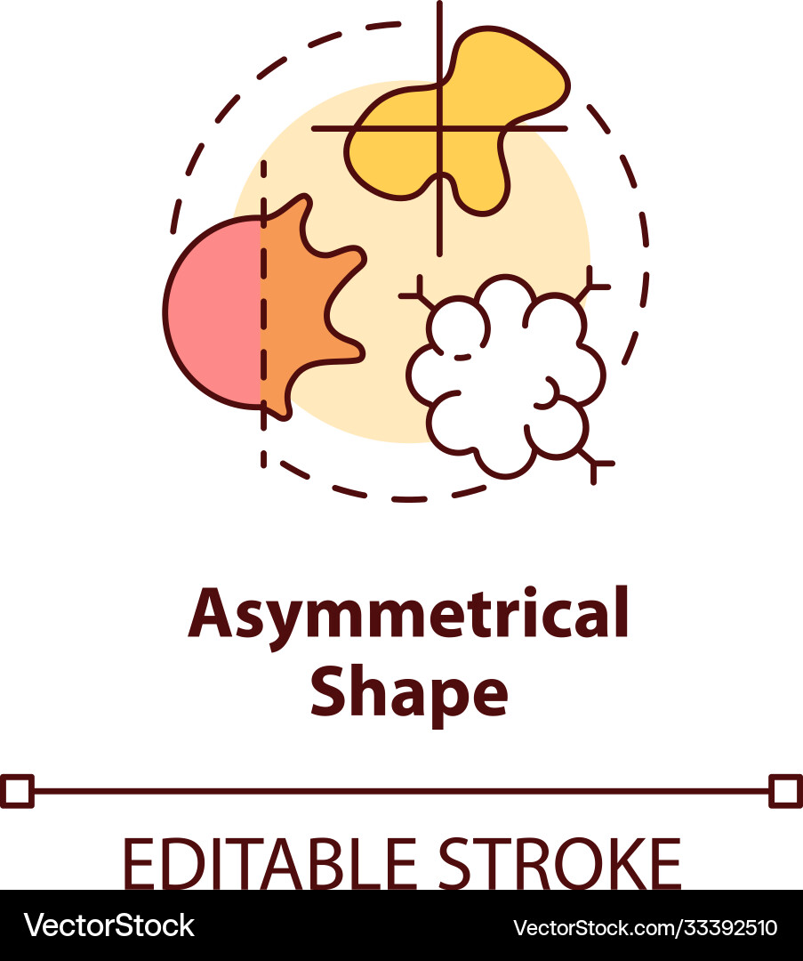 Asymmetrical shape concept icon Royalty Free Vector Image