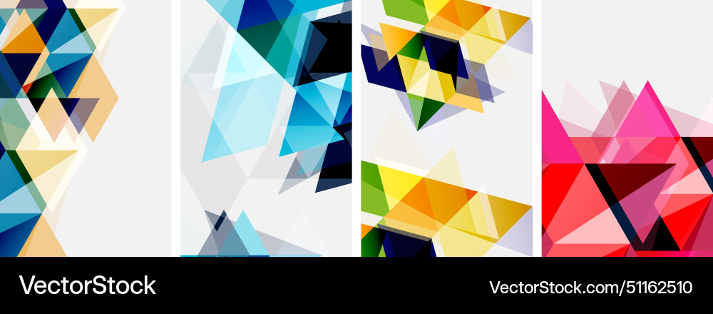 Colorful triangles in a creative art display Vector Image