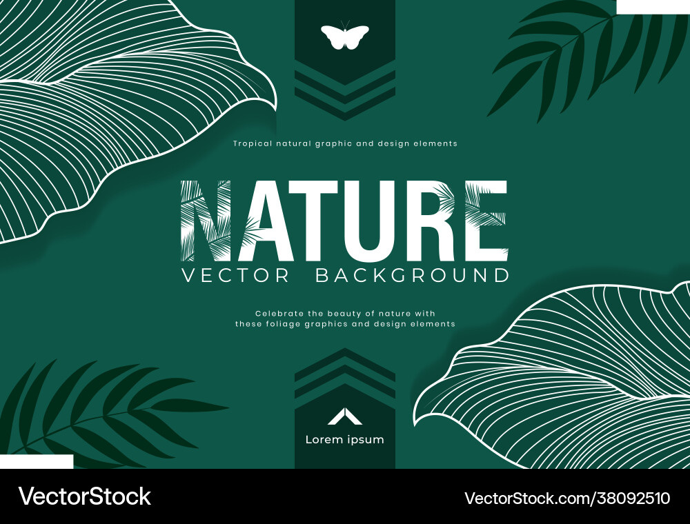 Dark Green Tropical Leaf Background Royalty Free Vector