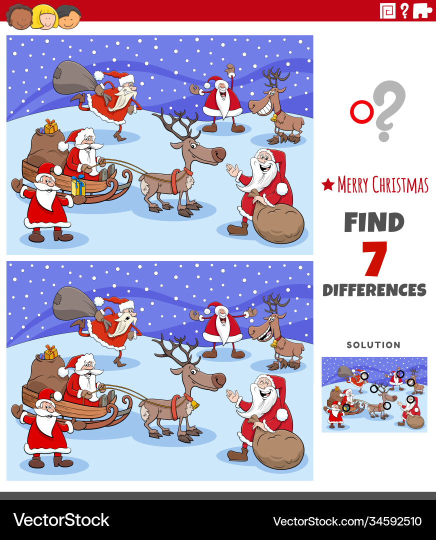 Differences educational task for kids Royalty Free Vector