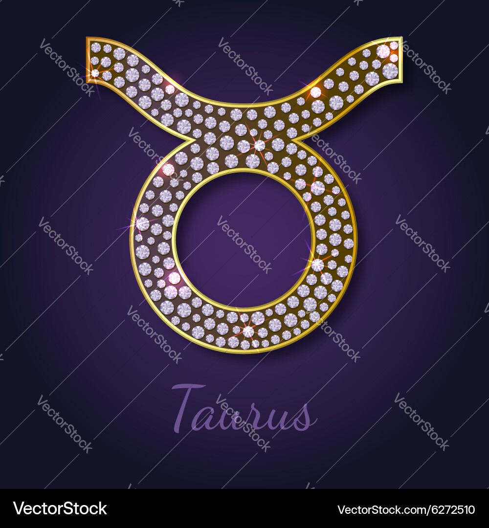 Golden taurus zodiac signs Royalty Free Vector Image