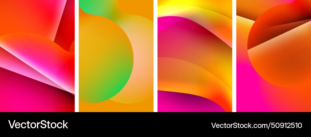 Liquid abstract shapes with gradient colors Vector Image