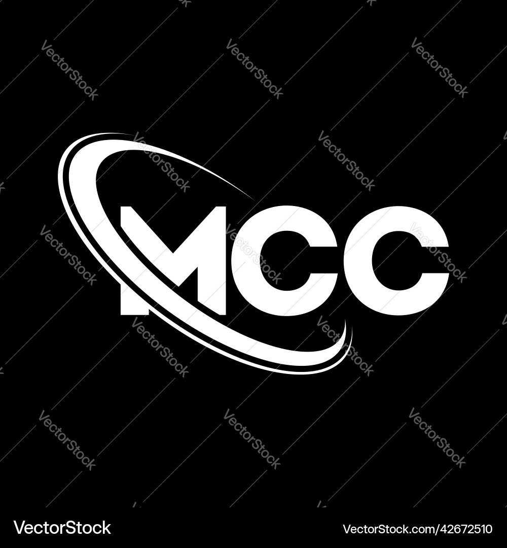 Mcc logo letter design Royalty Free Vector Image