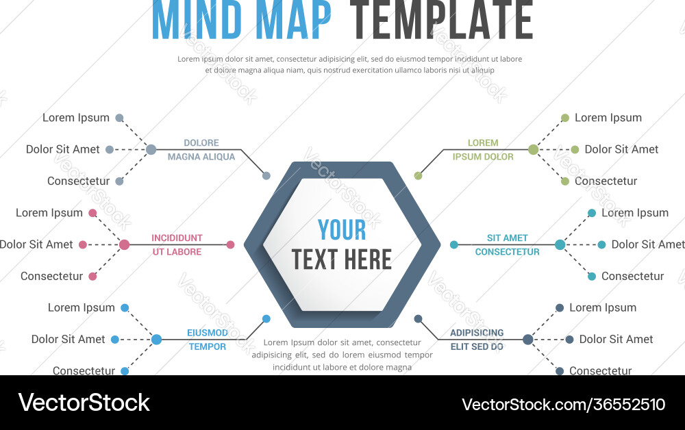 Mind map template Royalty Free Vector Image - VectorStock