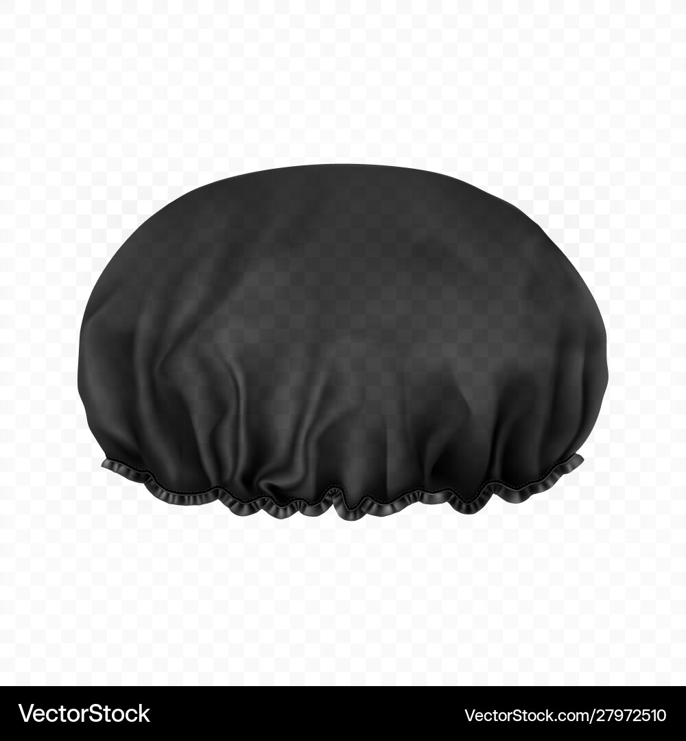 Mock up black transparent shower cap front side Vector Image