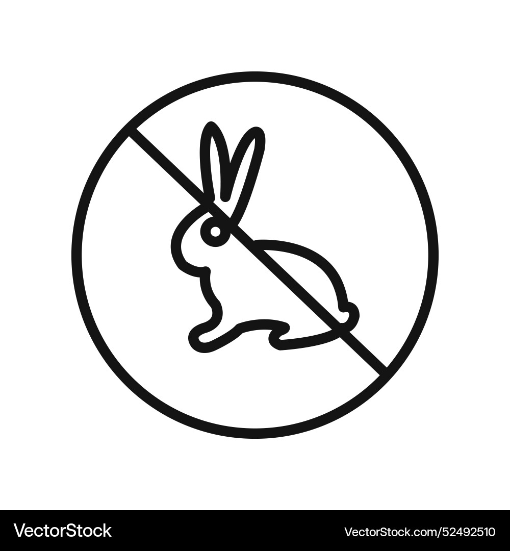 Not tested on animals icon linear graphics set Vector Image