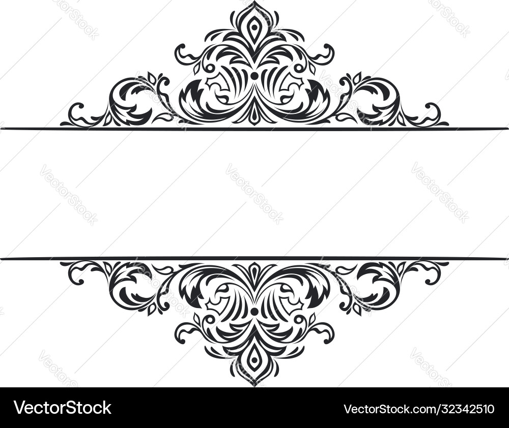 Ornate frame scroll element Royalty Free Vector Image
