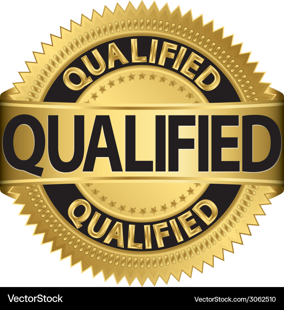 Qualified Golden Label Qualified Badge Vector Stock Vector Quality