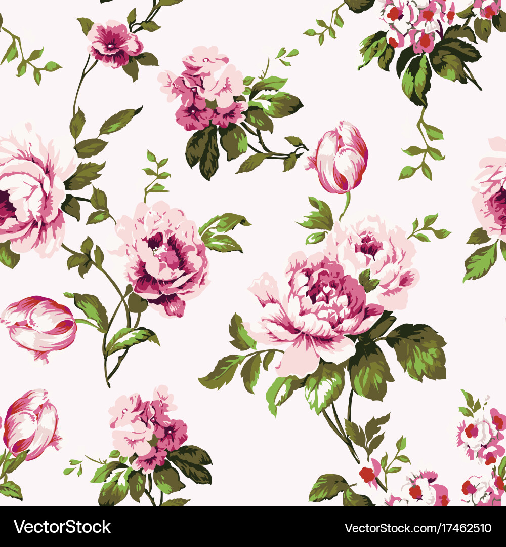Shabby chic vintage roses seamless pattern Vector Image
