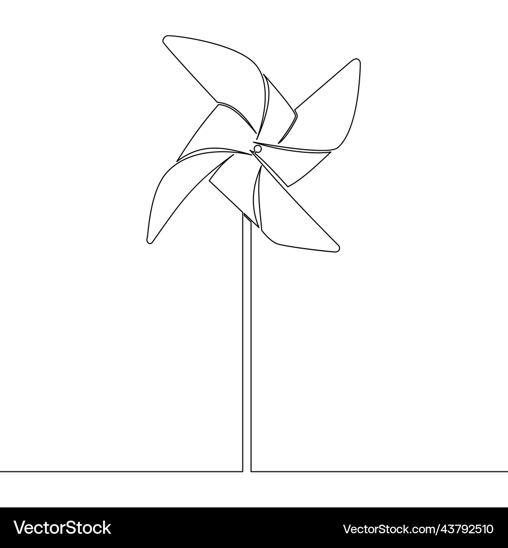 Single Line Windmill Royalty Free Vector Image