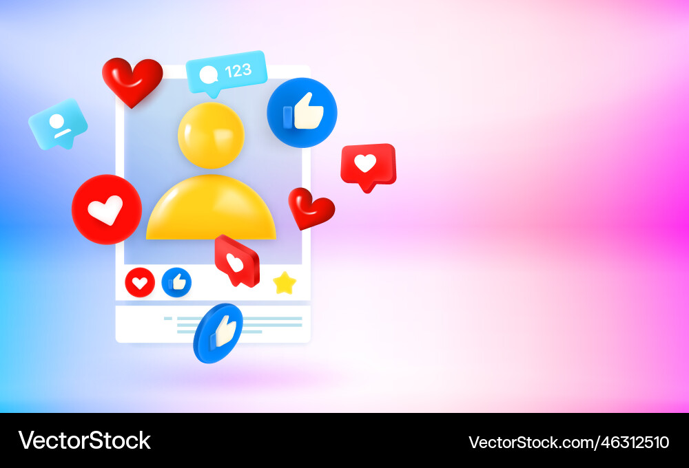 Social Media Reactions App Royalty Free Vector Image