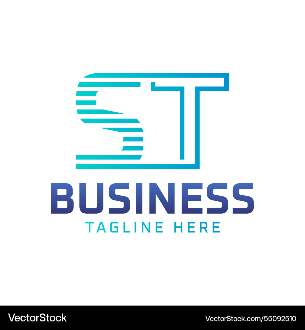 St logo design sleek modern letter Royalty Free Vector Image