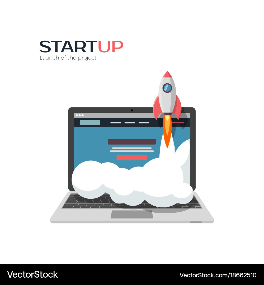 Successful launch of startup project Royalty Free Vector