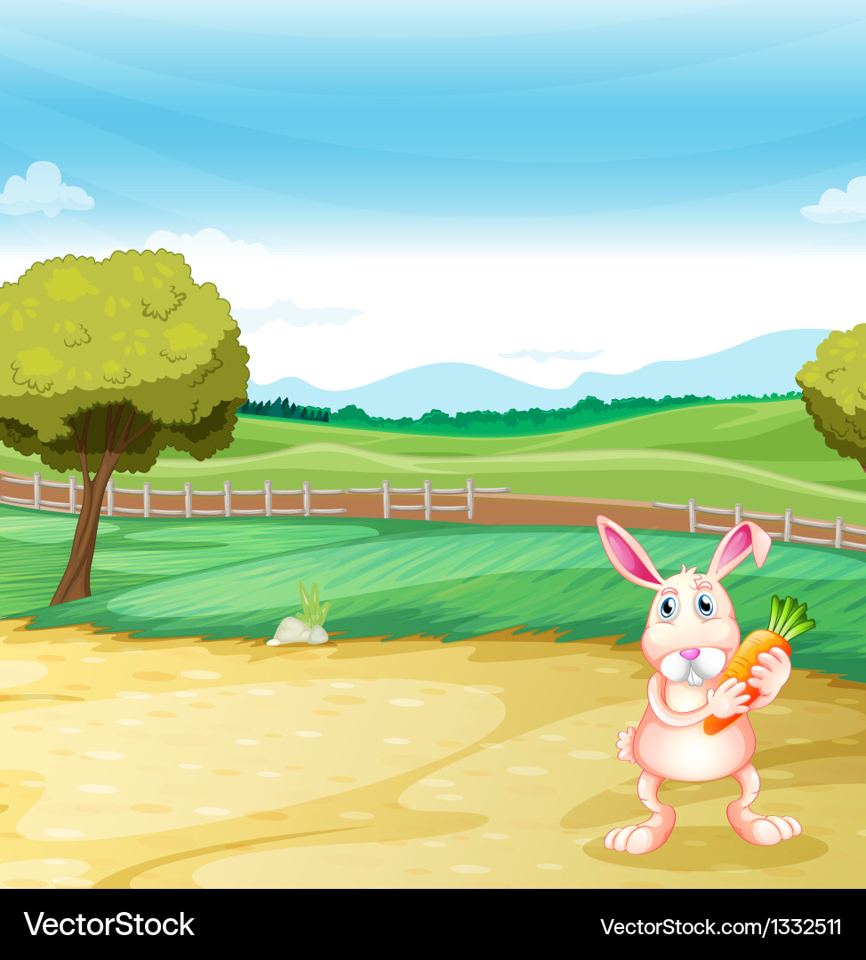 A bunny holding carrot Royalty Free Vector Image