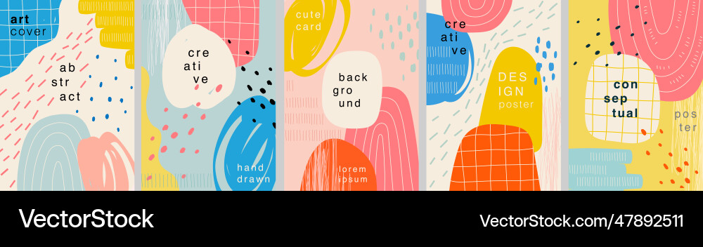 Abstract design poster set trendy graphic cards Vector Image
