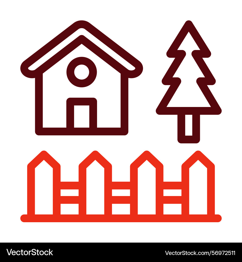 Backyard thick line two color icons for personal Vector Image