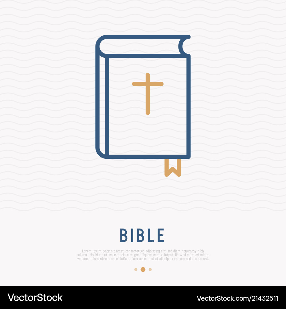 Bible thin line icon modern Royalty Free Vector Image