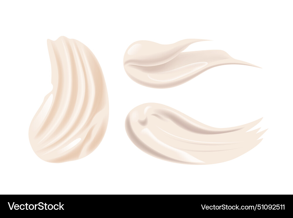Cream strokes feature realistic 3d texture Vector Image