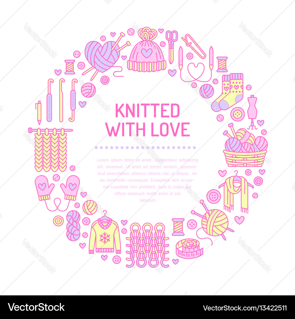 Handmade Knitting & Crochet Banner Royalty Free Vector