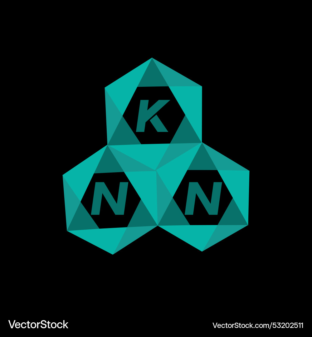 Knn creative minimalist letter logo unique Vector Image
