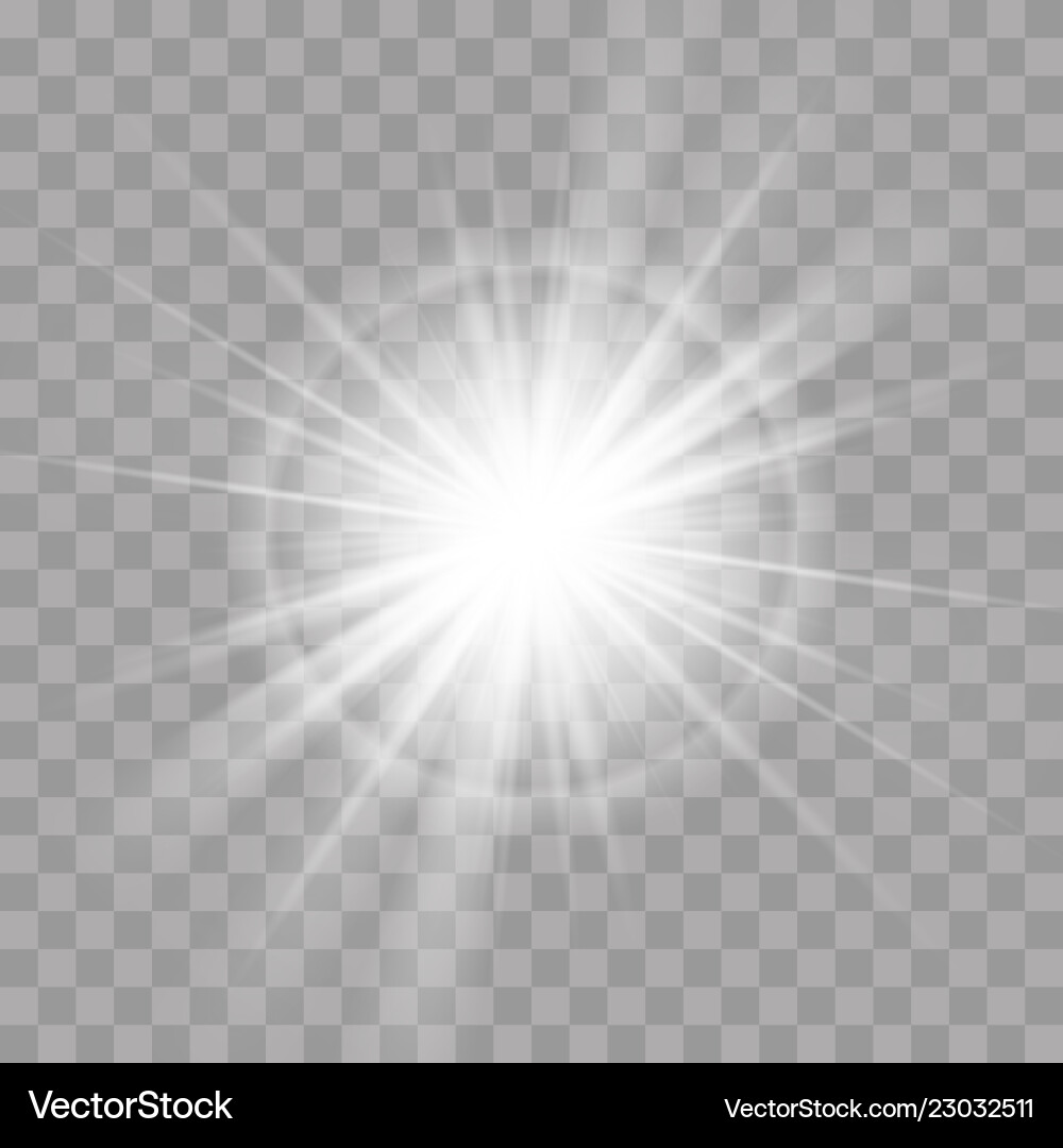 Light rays flash sun star radiance shine effect Vector Image