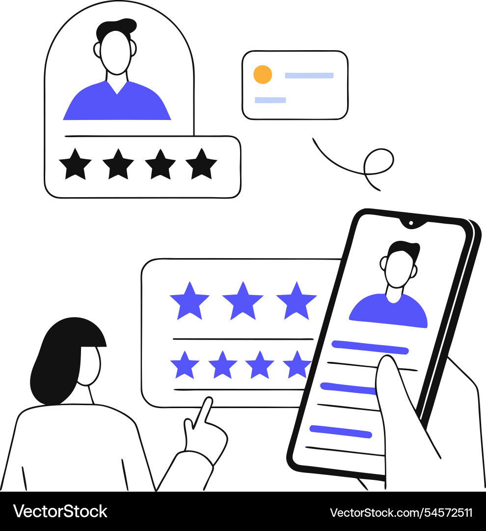 Mobile-friendly review submission concept Vector Image