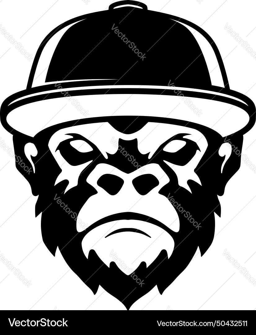 Monkey in a cap design element for t shirt poster Vector Image