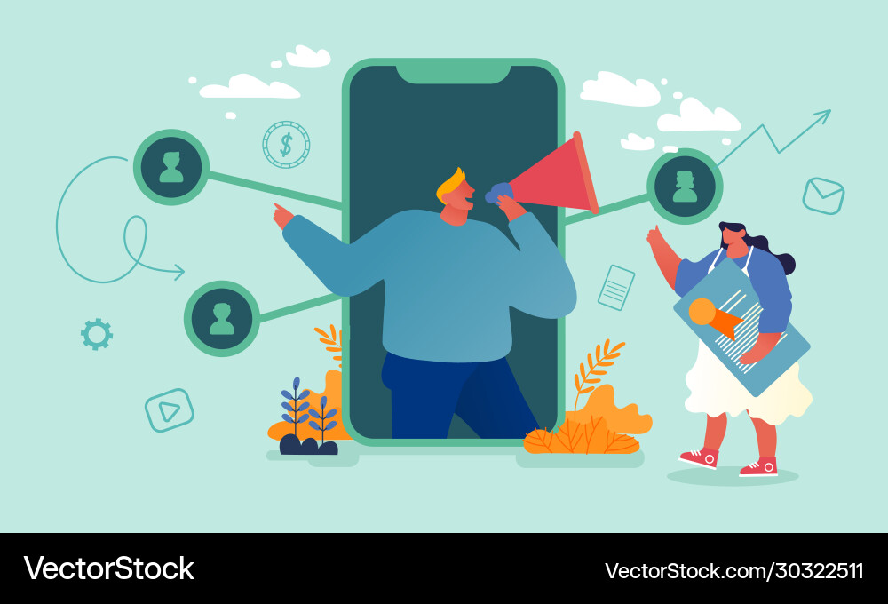 Referral marketing affiliate program partnership Vector Image