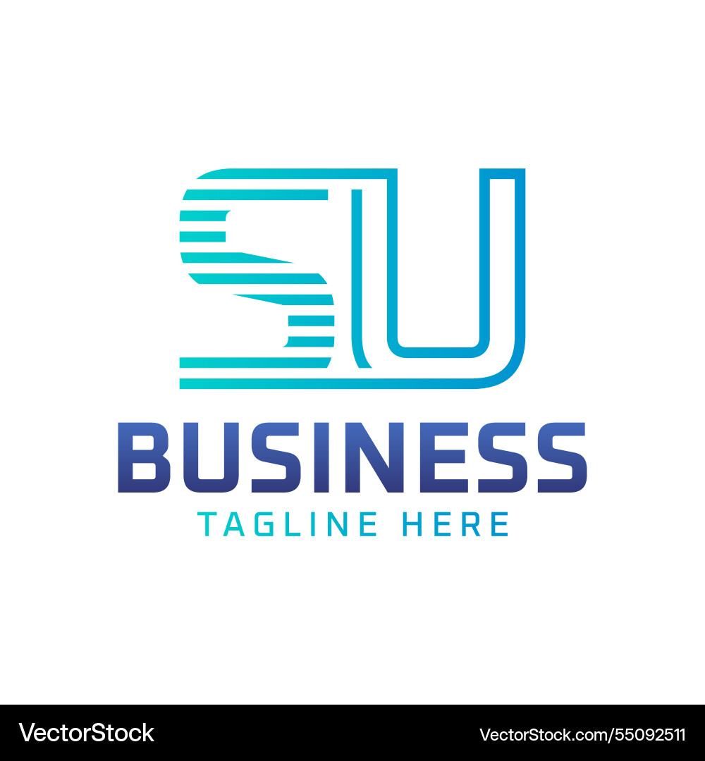 Su logo design sleek modern letter Royalty Free Vector Image