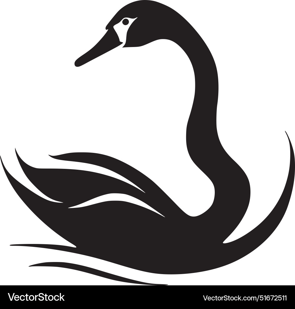 Swan - minimalist and flat logo Royalty Free Vector Image