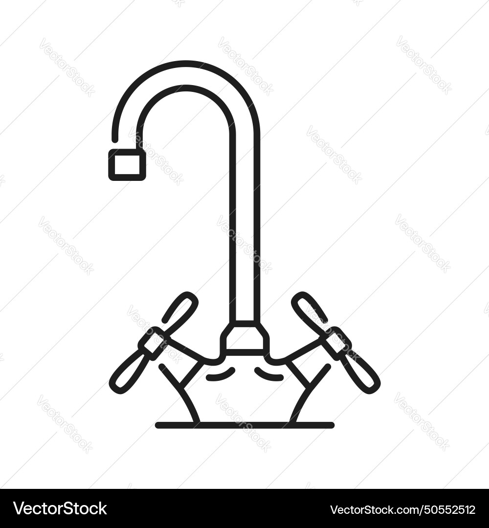 Bathroom compression faucet and kitchen tap icon Vector Image