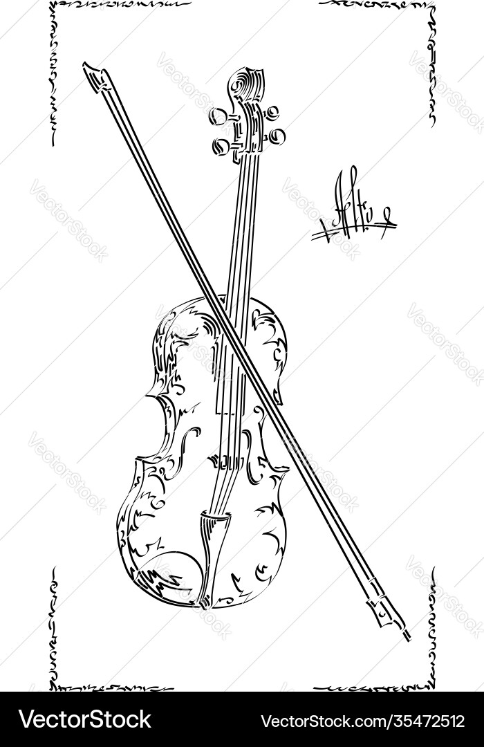 Black and white drawing alto Royalty Free Vector Image