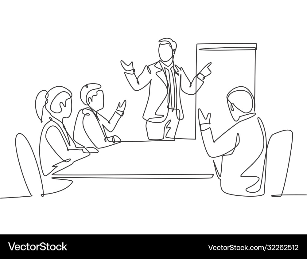 Business meeting and presentation concept single Vector Image