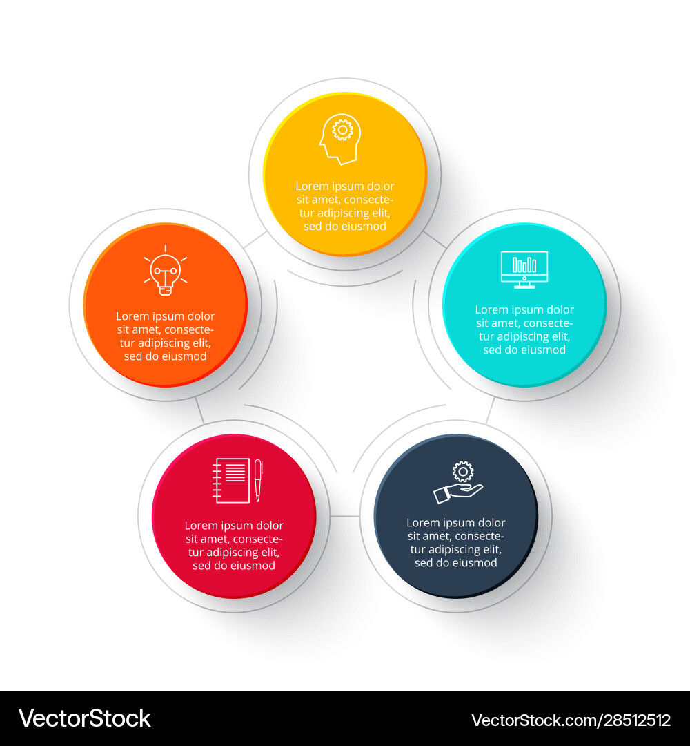 Circular Steps Infographic Royalty Free Vector Image