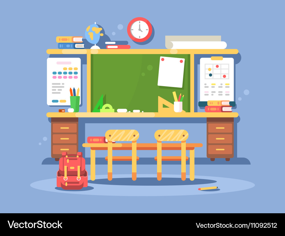 Classroom interior design Royalty Free Vector Image