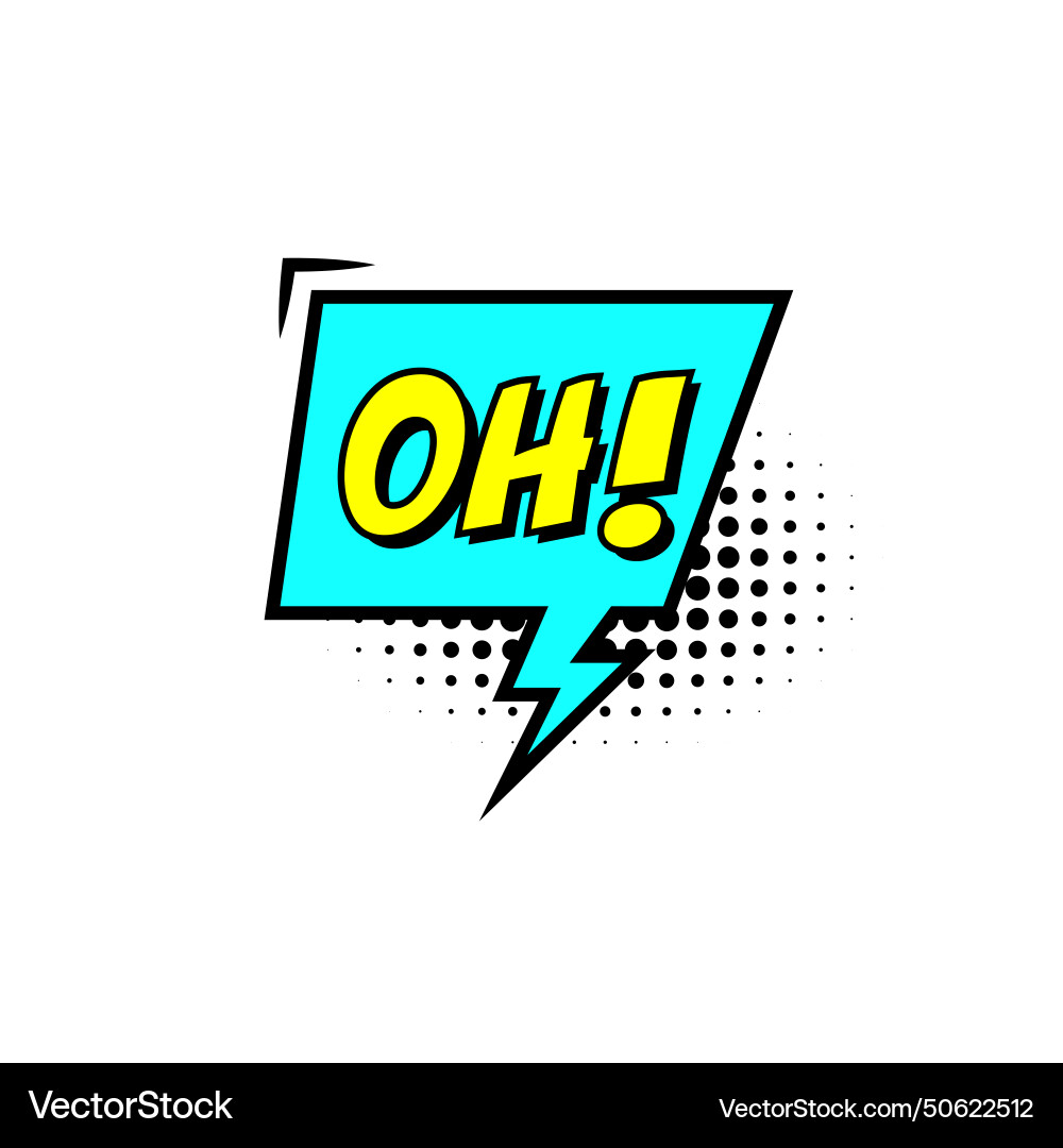 Comic speech bubble with text oh isolated on white