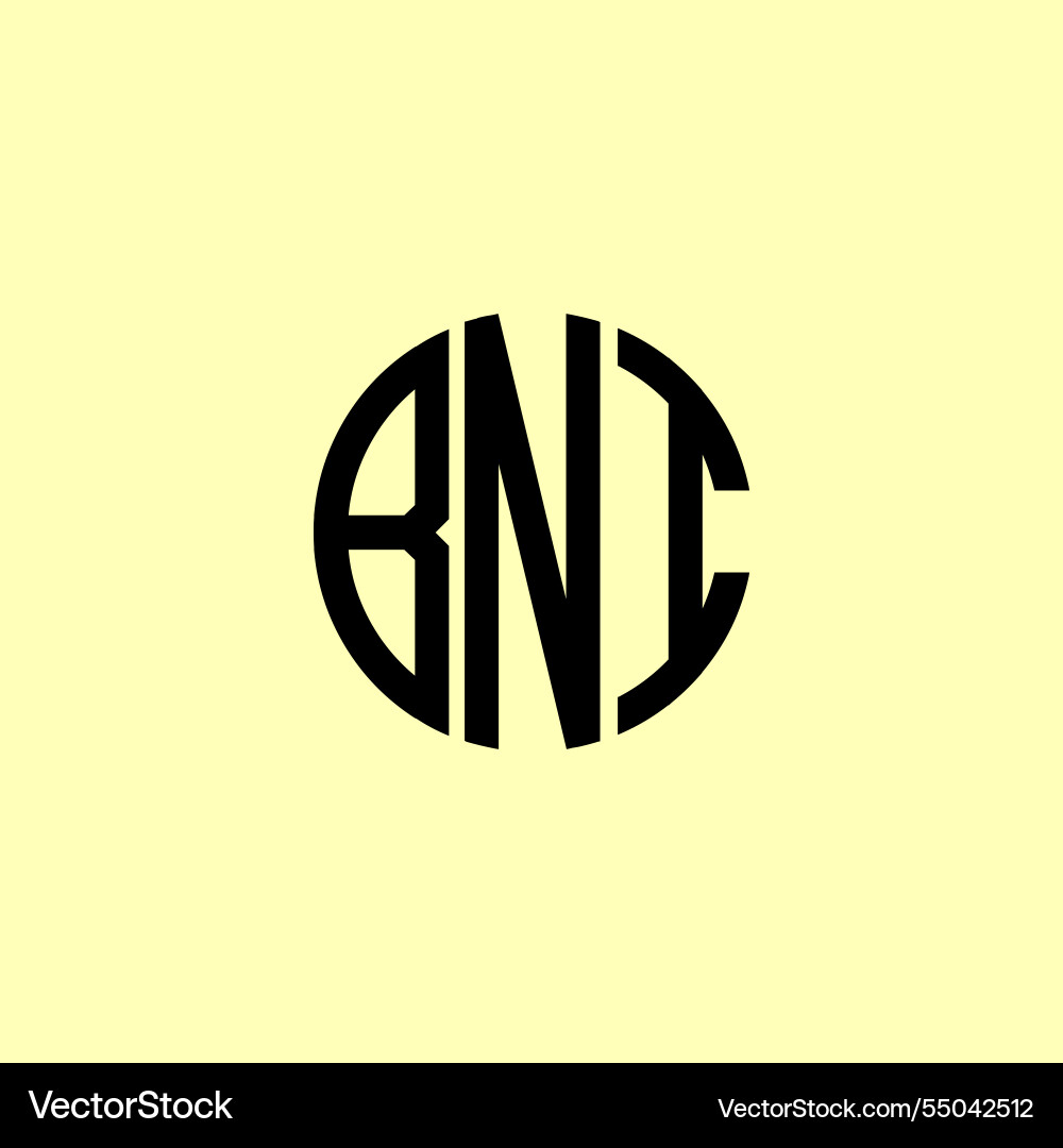 Creative rounded initial letters bni logo Vector Image