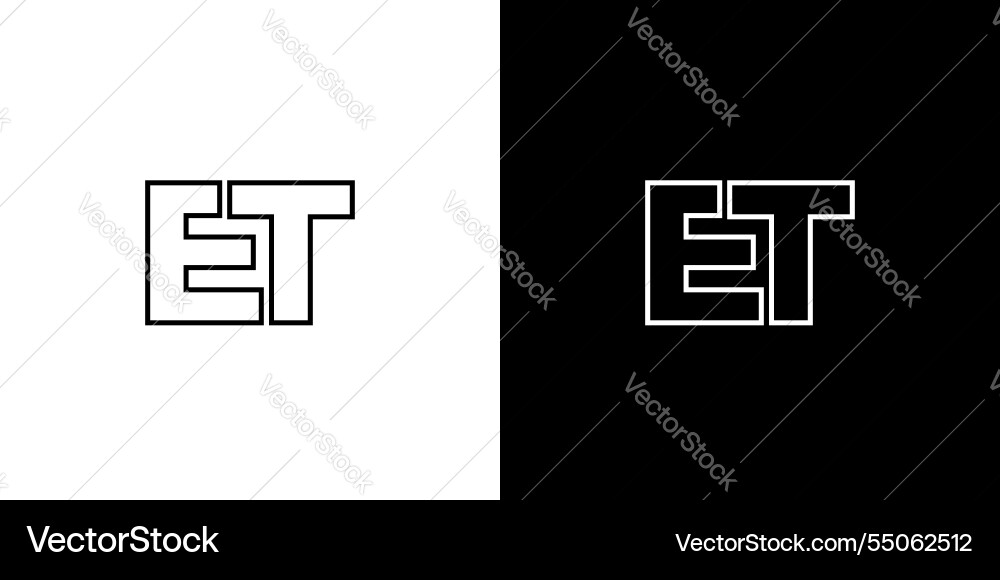 Letter e and t et logo design template minimal Vector Image