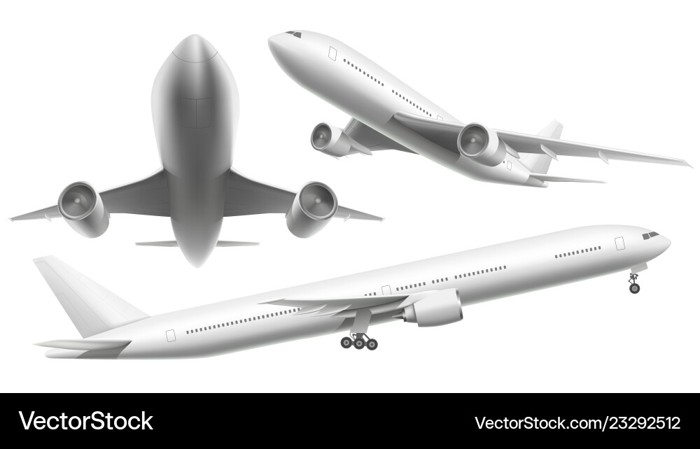 Passenger Airplane in Flight Royalty Free Vector Image