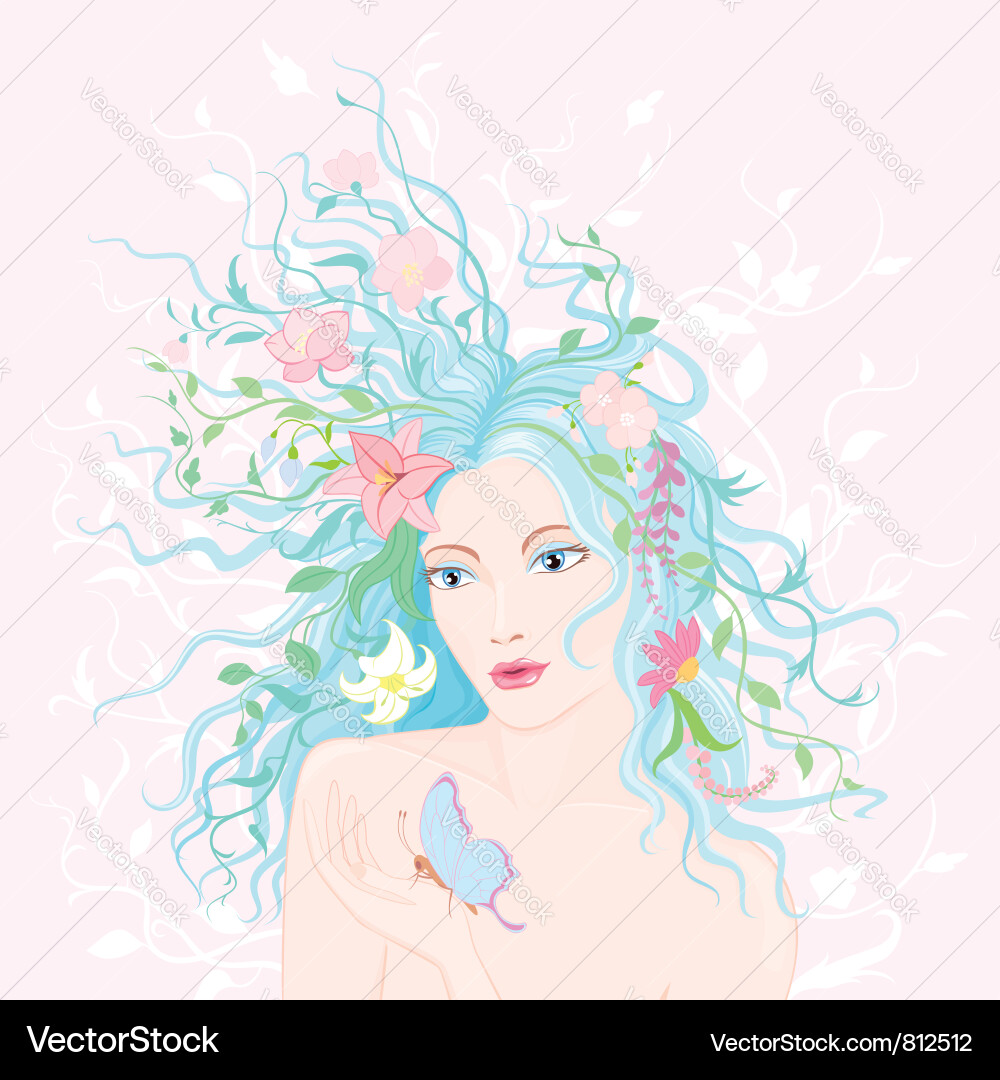 Spring lady Royalty Free Vector Image - VectorStock