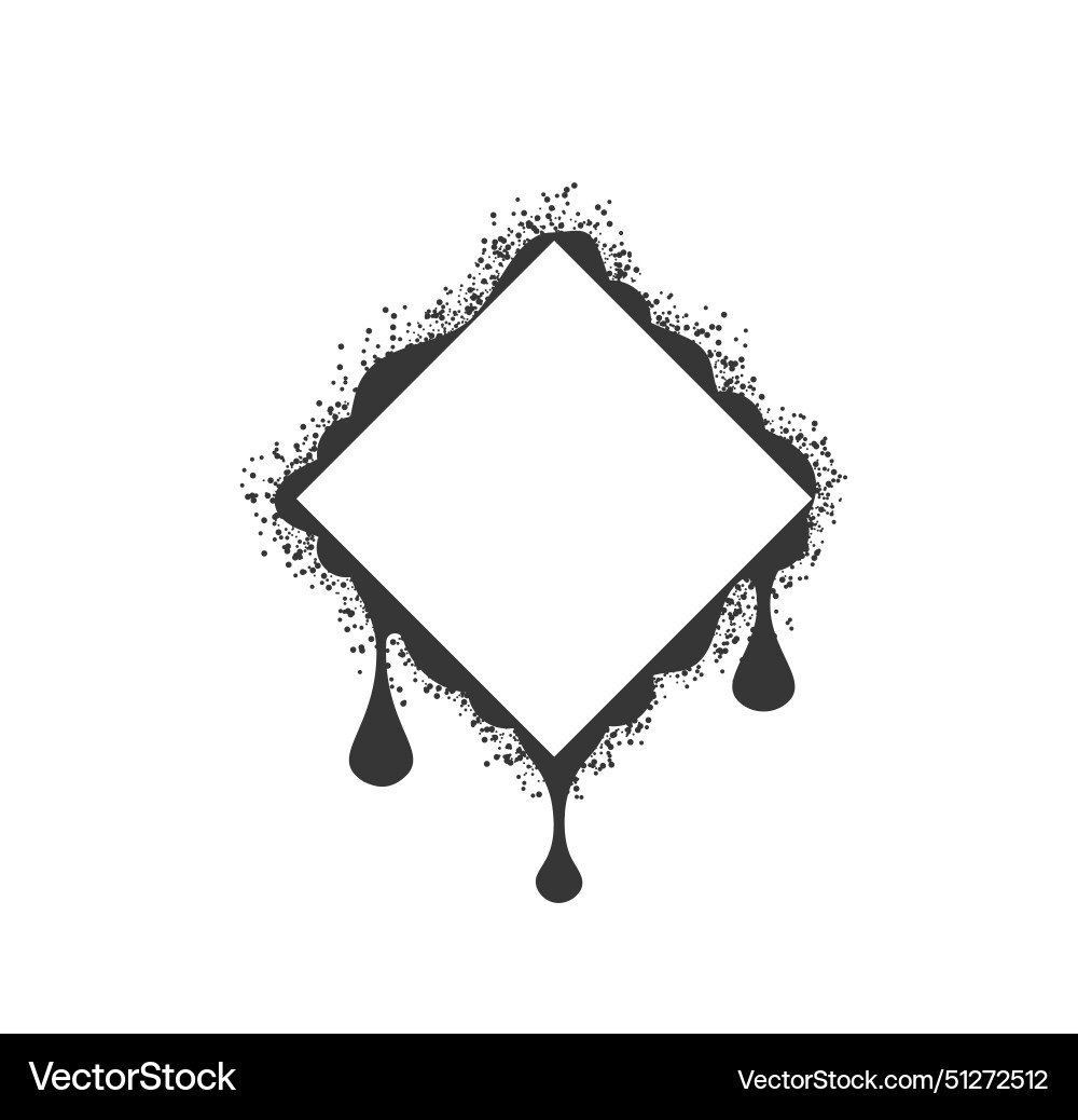 Striking graffiti-style rhombus frame with bold Vector Image