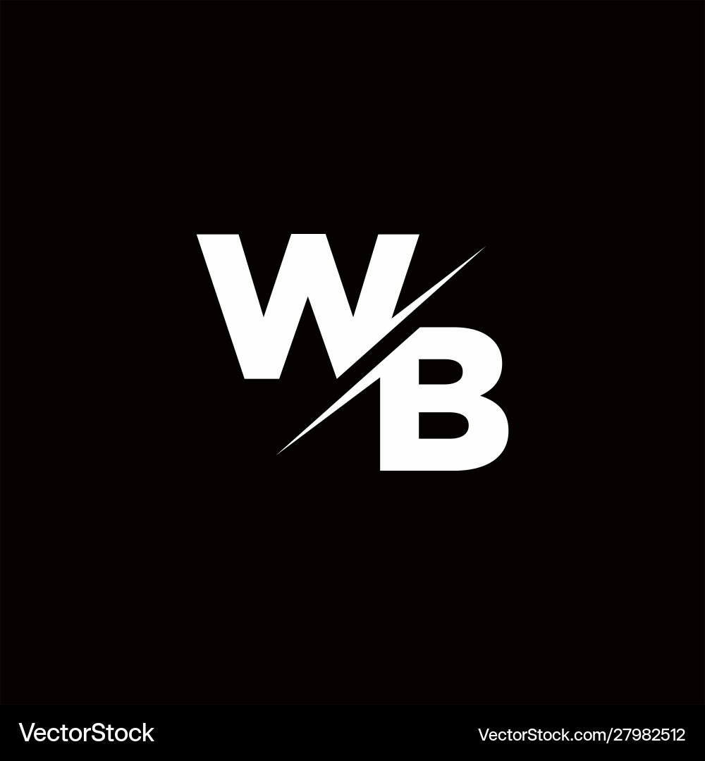 Wb logo letter monogram slash with modern Vector Image