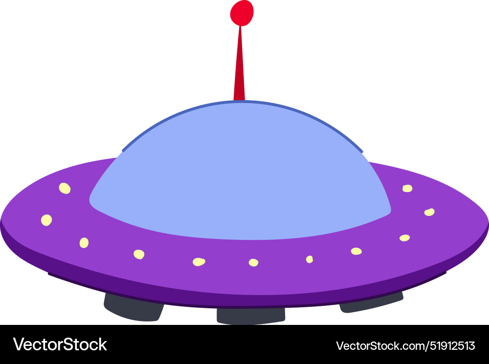 Alien ufo ship cartoon Royalty Free Vector Image