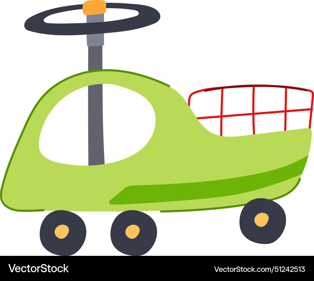 Basket cart toy cartoon Royalty Free Vector Image