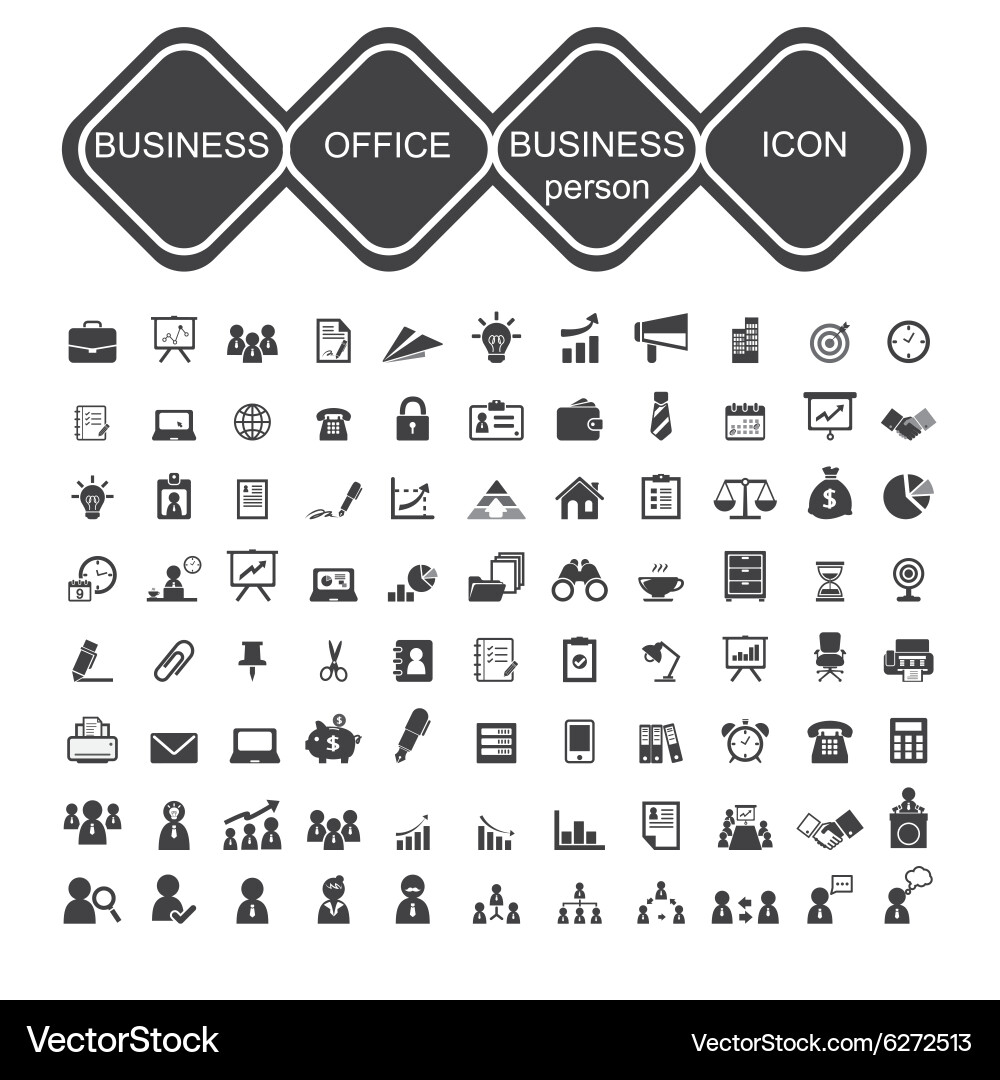 Business office and person icon Royalty Free Vector Image